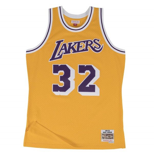 NBA LOS ANGELES LAKERS MAGIC JOHNSON 1984-85 SWINGMAN JERSEY 'LIGHT GOLD'