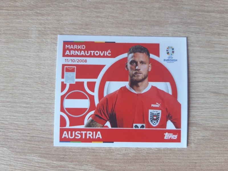 Euro 2024 Uefa Topps sličica broj AUT 18