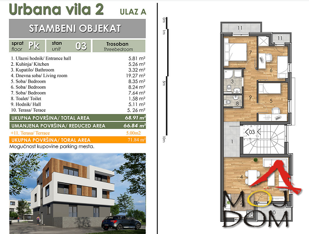 Stan,PETROVARADIN,ALIBEGOVAC,kv: 72, € 146850, ID: 1025872