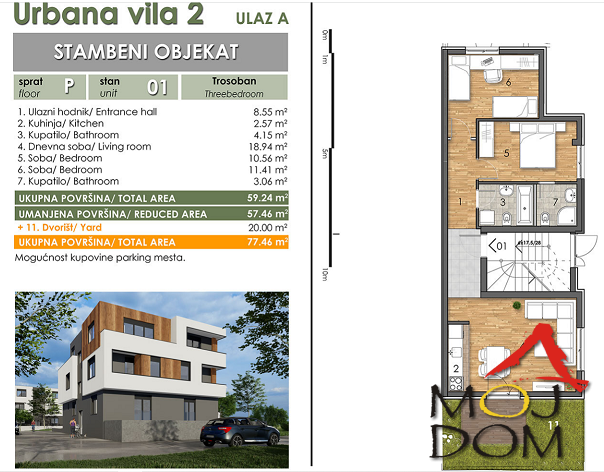 Stan,PETROVARADIN,ALIBEGOVAC,kv: 57, € 122700, ID: 1025871