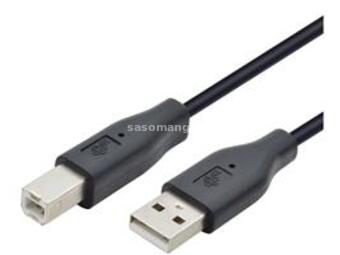 Kabl USB A - USB B M/M 5m crni