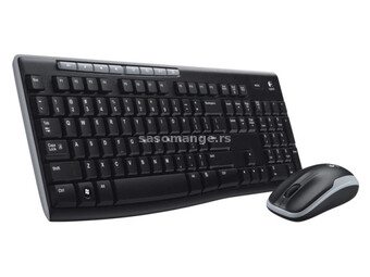 Bežični komplet tastatura + miš Logitech MK270 Wireless Desktop - US, crni