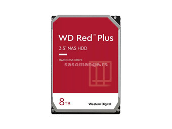 HDD NAS WD Red Plus 3 5'', 8TB, 128MB, 5640 RPM, SATA 6 Gb/s