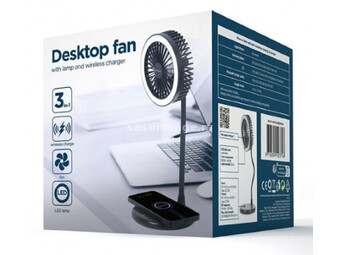 TA-WPC10-LEDFAN-01 Gembird Desktop ventilator sa lampom i bezicim punjacem