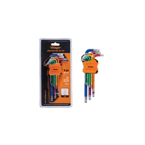 Torx set dugih ključeva 9 kom u boji