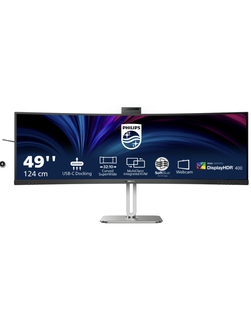 PHILIPS 49B2U6900CH 00 49" VA,zakrivljen,32:9 5120x1440 75Hz 4ms GtG HDMIx2,DP,USB,LAN kamer