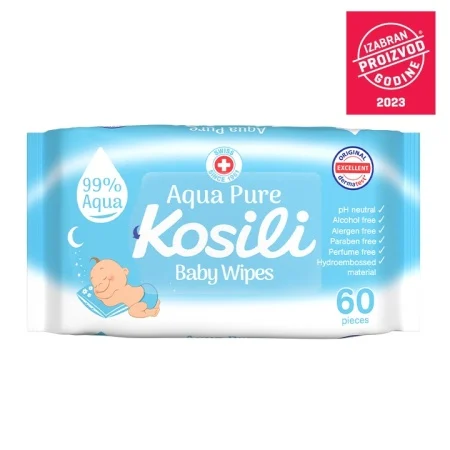 Kosili vlažne maramice Aqua Pure 60 komada