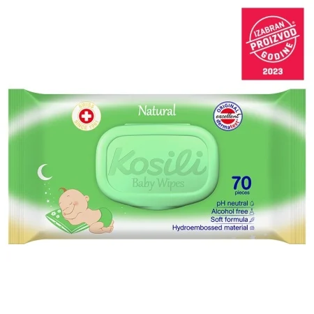 Kosili All Natural vlažne maramice 70 komada poklopac