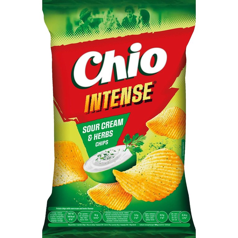 Chio čips intense sourcream&herbs 120g chio