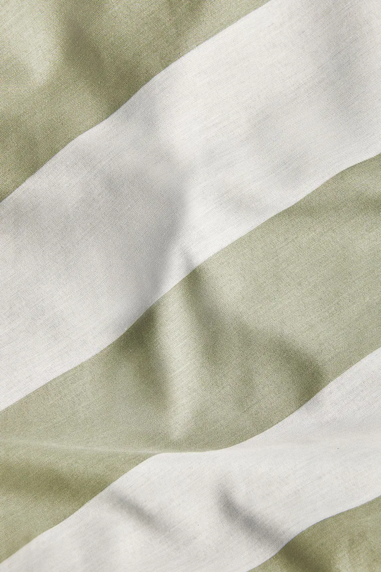 Green/White Stripe Duvet Cover and Pillowcase Set