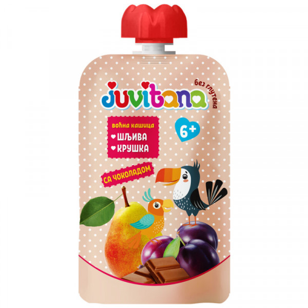 Juvitana pouch šljiva i kruška sa čokoladom 100g