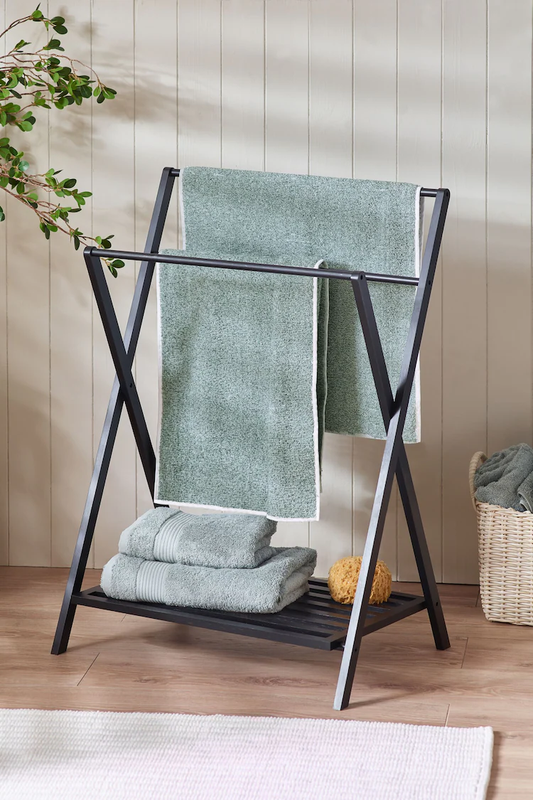 Black Folding Towel Rack