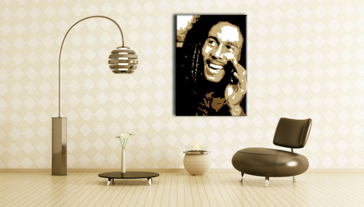 Ručno oslikana POP ART slika BOB MARLEY 50k70 cm