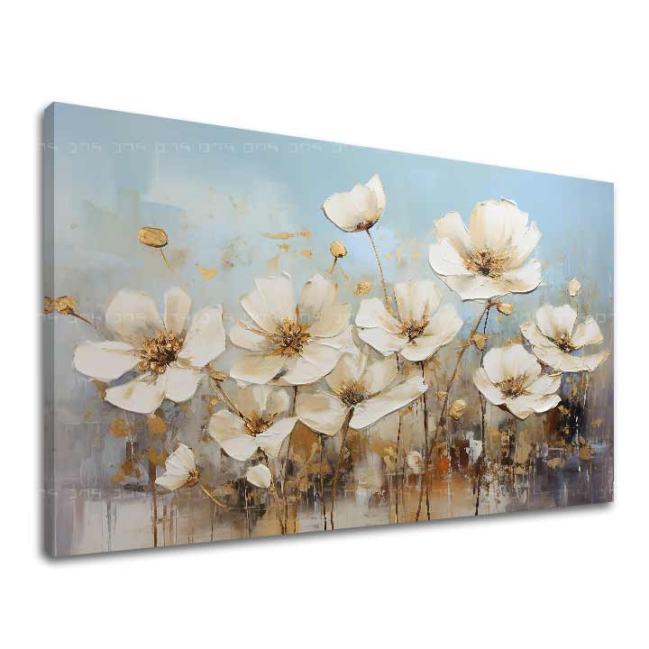 Cvetni svet na platnu Umetnost prirode
Kako postaviti slike belog i zlatnog cveća u svom domu?