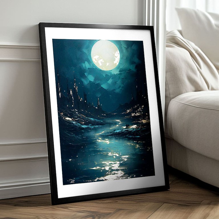 Zidni poster sa EKSTRA efektom - Moonlit Vaves