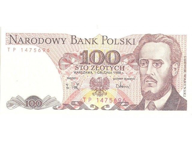 Poljska 100 zlota 1988 UNC