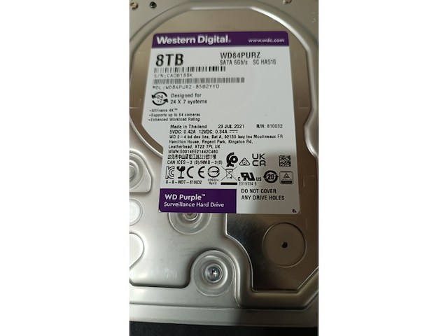 Western Digital 8 TB Purple kao nov