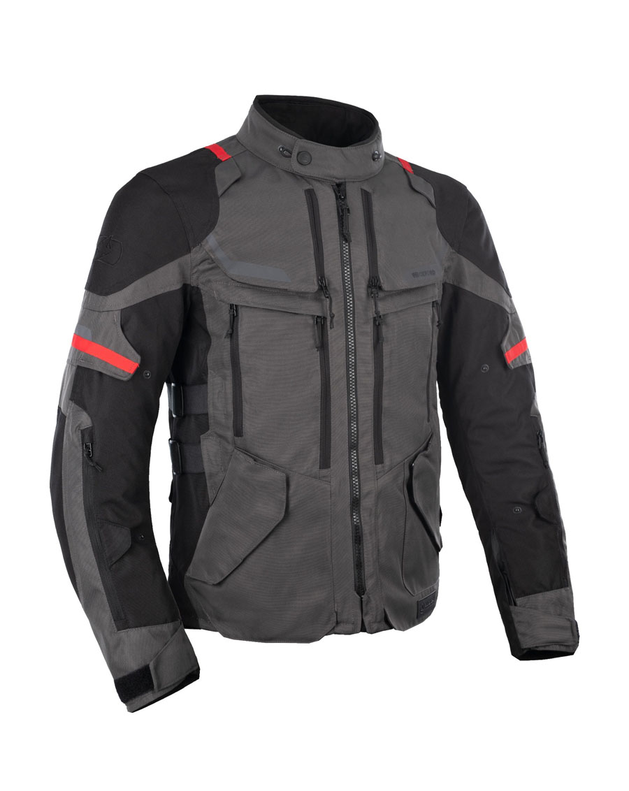 Oxford moto jakna Rockland MS Charcoal siva