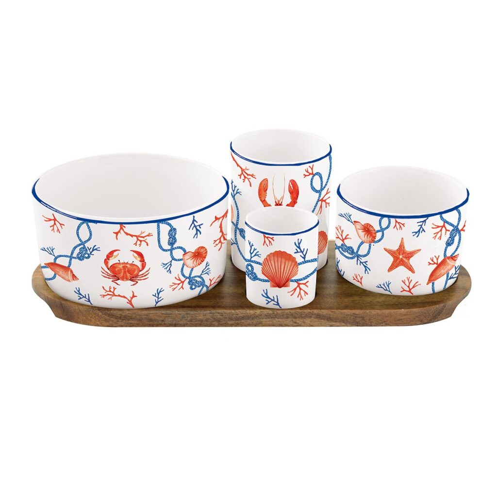 Pozzi Milano Cote de Mer Porcelain Appetizer set of 4 – Set za posluživanje