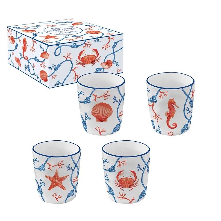 Pozzi Milano Cote de Mer Set of 4 Porcelain Coffee Cups – Šolje za kafu