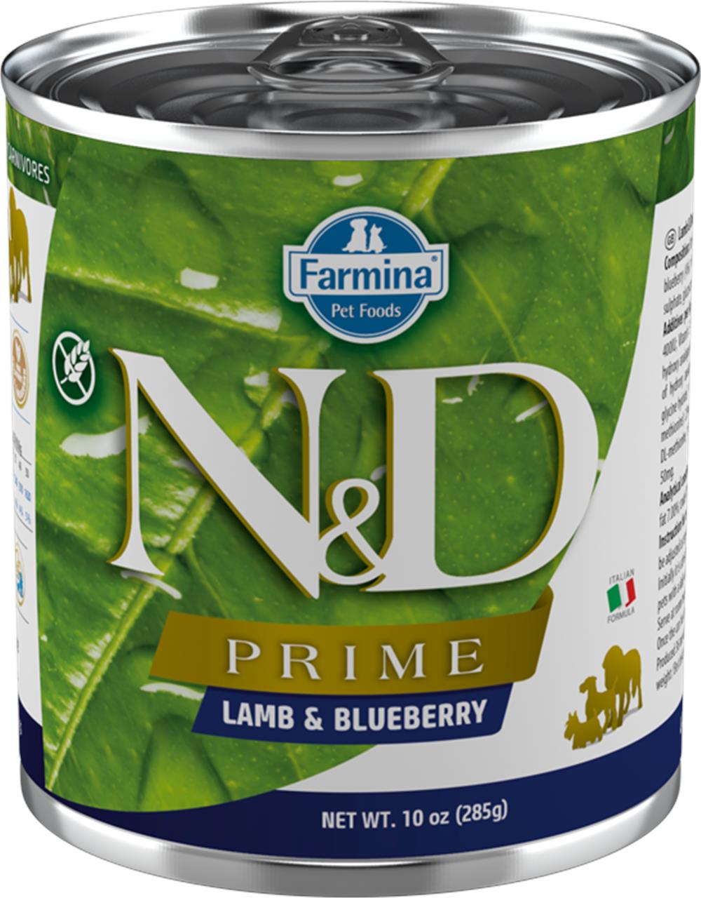 N&D CAN DOG PRIME LAMB&BLUEBERRY 285G