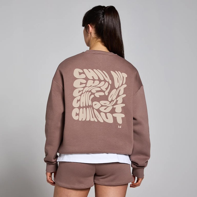 MP Women's Tempo Oversized Chill Out Graphic Sweatshirt - ženska dukserica - boja lešnika