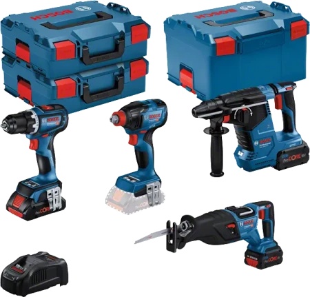 Bosch Akumulatorski set GSR 18V-90C + GDX 18V-210C + GBH 18V-24C + GSA 18V-28 + 1x4,0Ah + 2x5,5Ah + GAL 1880CV ( 0615990N37 )