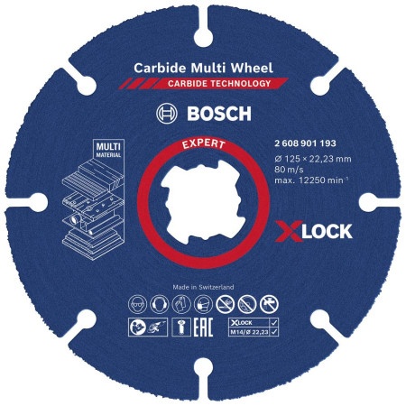 Bosch EXPERT X-LOCK Carbide Multi Wheel rezna ploča 125 x 22, 23 x 1, 0mm, pakovanje 1 komad ( 2608901193 )