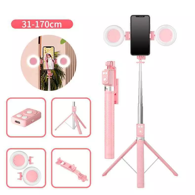 Tripod sa LED rasvetom A12 pink