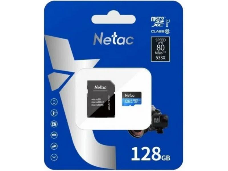 Micro SD Netac 128GB P500 Standard sa adapterom