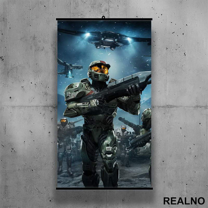 MASTER CHIEF - FIGHT - HALO - GAMES - SERIJA - POSTER SA NOSAČEM