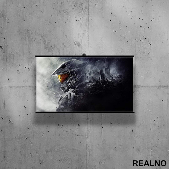 MASTER CHIEF AND THE CITY - HALO - GAMES - SERIJA - POSTER SA NOSAČEM