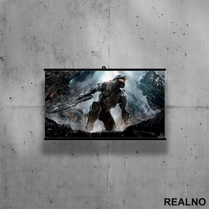 MASTER CHIEF STANDING - HALO - GAMES - SERIJA - POSTER SA NOSAČEM