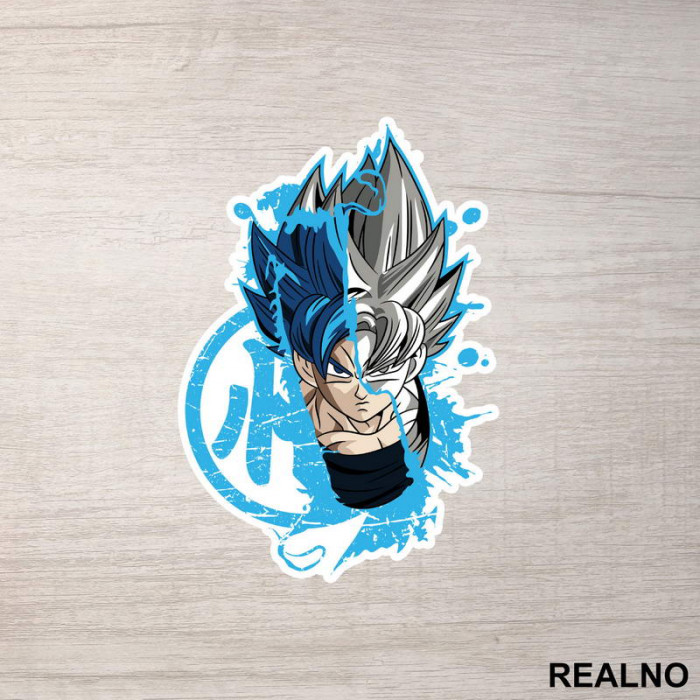 HALF FACE - GOKU - DRAGON BALL - NALEPNICA