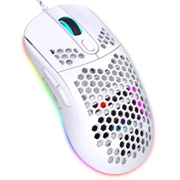 X600 HONEYCOMB RGB USB WIRED GAMING MOUSE W. PROGRAMMABLE BUTTONS - WHITE