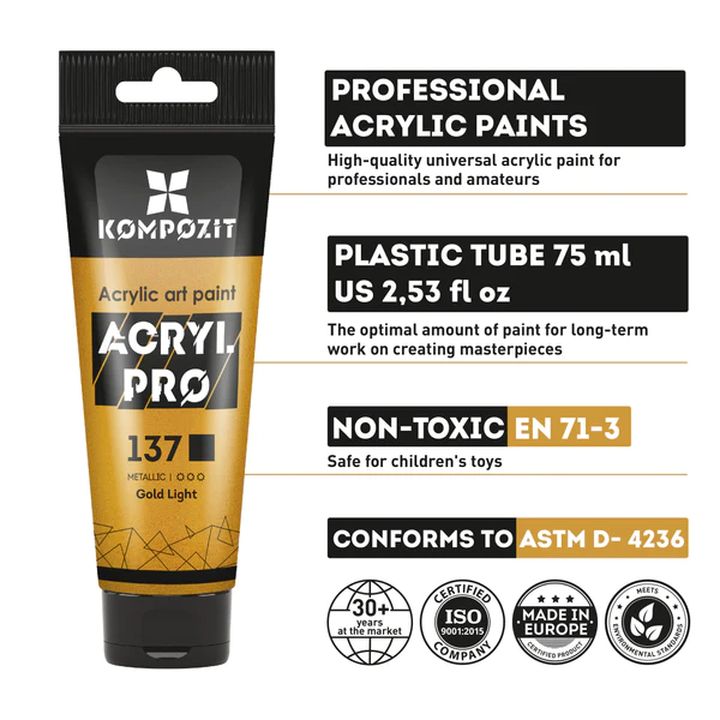 Metalik akrilna boja ACRIL PRO ART Composite 75 ml | različite nijanse