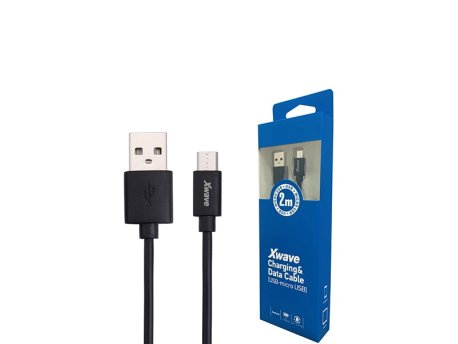 X WAVE Kabl USB2.0 na Micro USB 2M 2A,PVC,crna