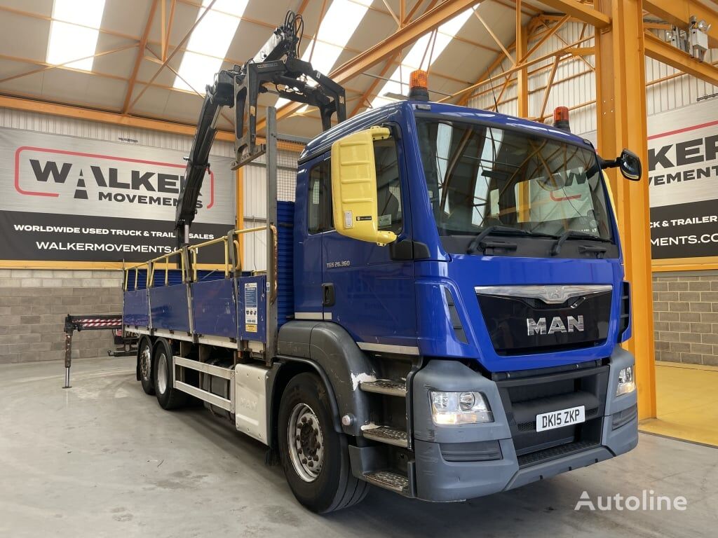 MAN TGS 26.360, *EURO 6* 6X2 26 TONNE DRAWBAR SPEC BRICK GRAB – 2015 kamion s ravnom platformom