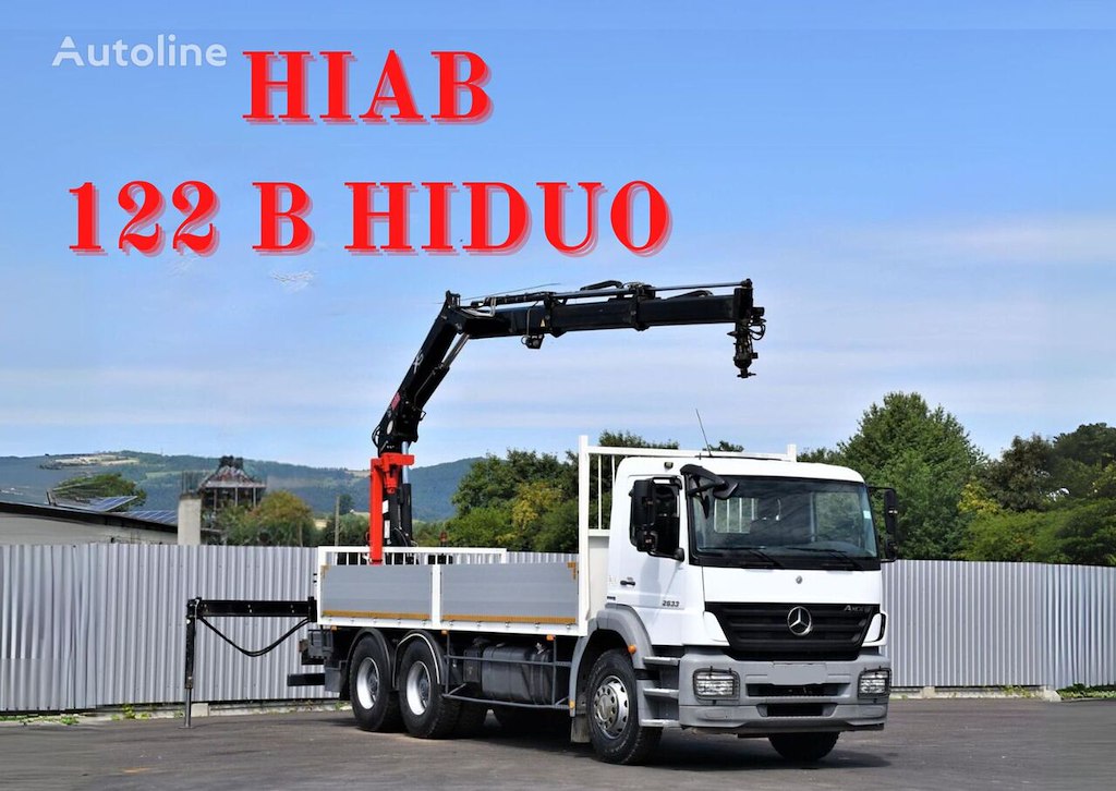 Mercedes-Benz AXOR 2633 * HIAB122B-2HIDUO*FUNK / 6x4 kamion s ravnom platformom