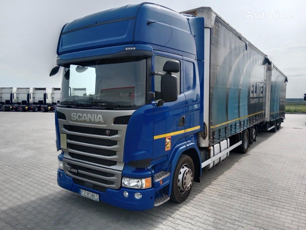 Scania R Serie kamion sa klizna zavesa cerada + prikolica sa kliznom ceradom