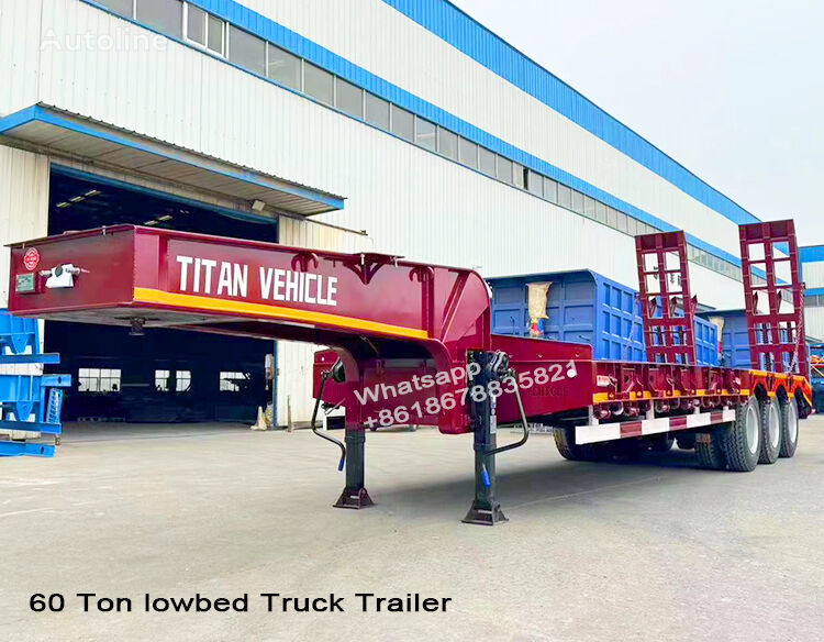 Nova 60 Ton Low Loader Lowbed Trailer Truck for Sale in DRC poluprikolica sa niskom platformom