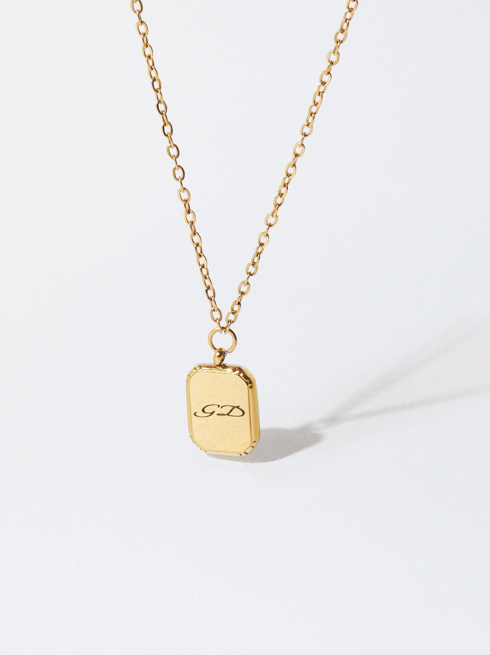 Online Exclusive - Gold Stainless Steel Necklace With Personalized Pendant