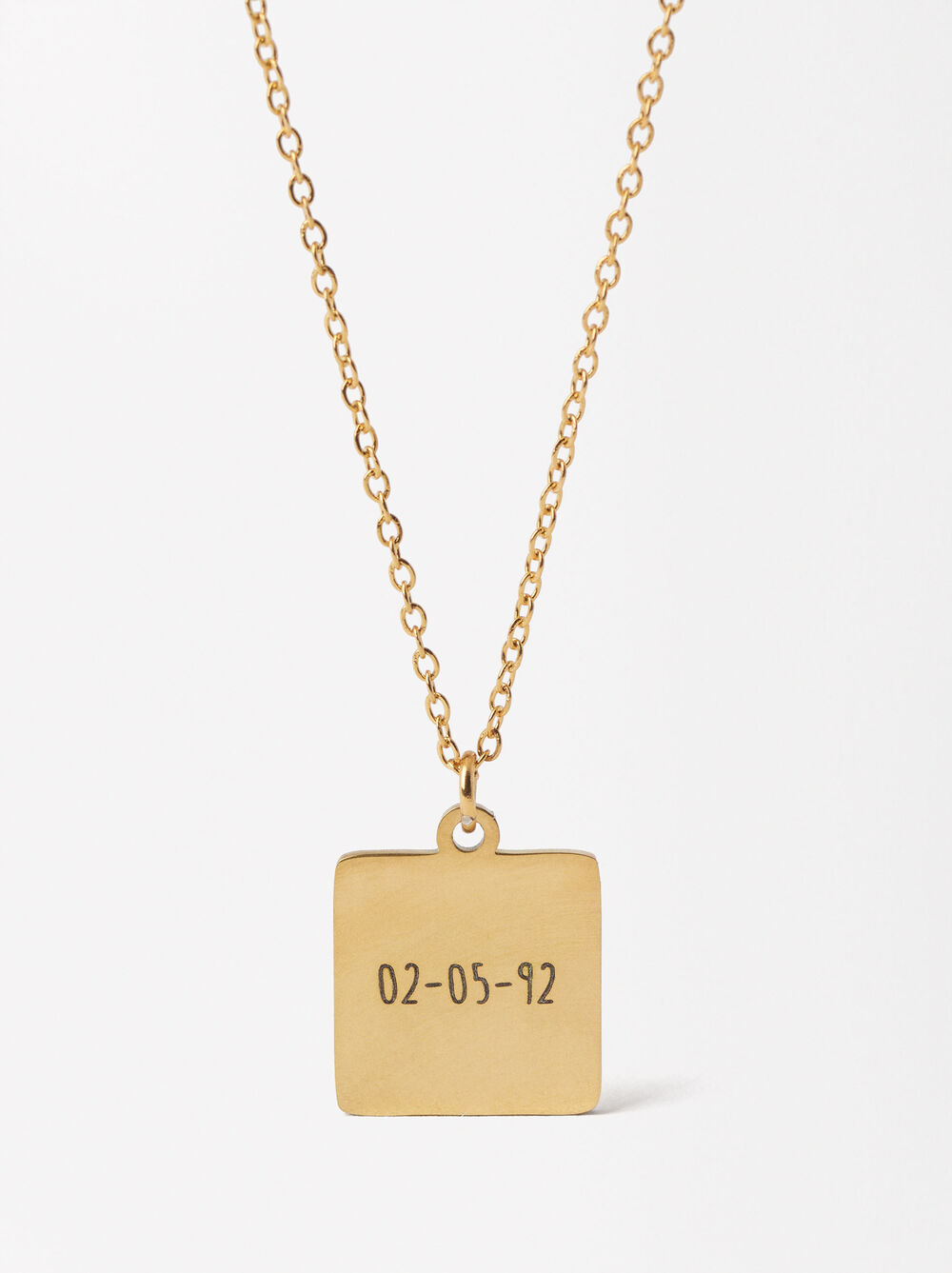 Online Exclusive - Gold Stainless Steel Necklace With Personalized Pendant