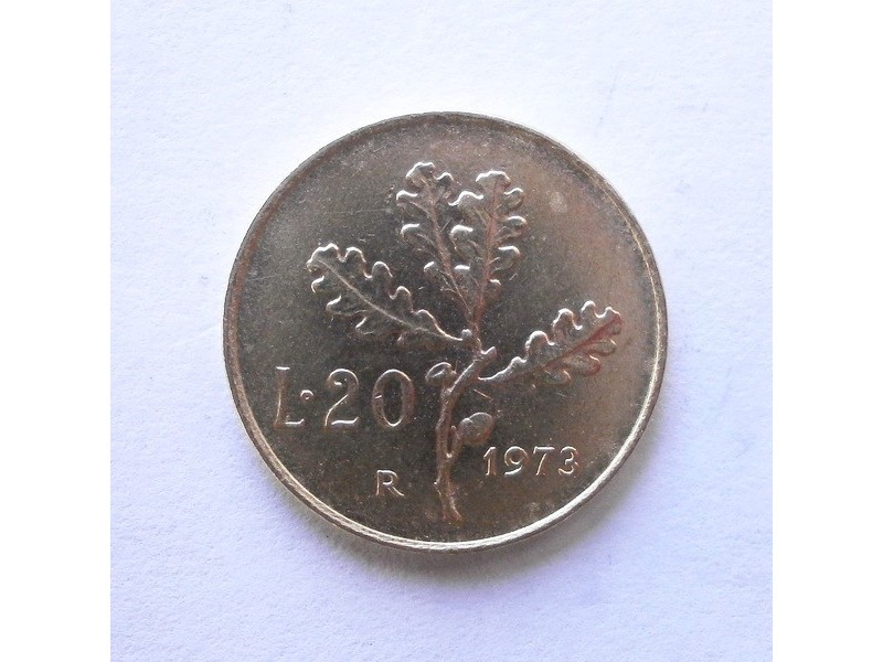 Italija 20 lira 1973