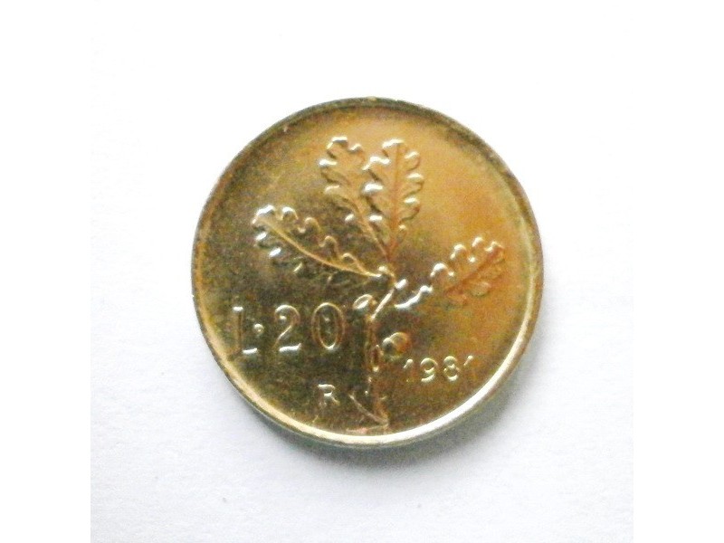 Italija 20 lira 1981