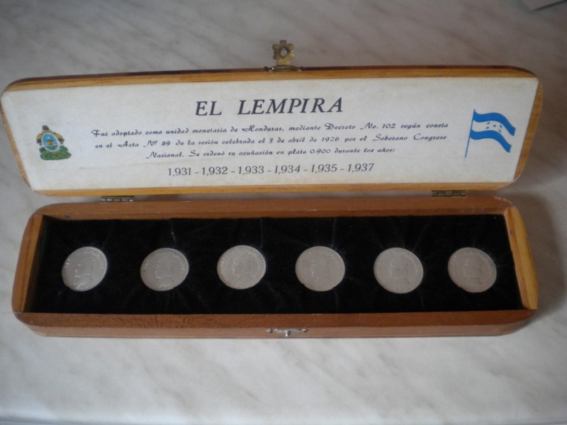 REDAK KOMLET "EL LEMPIRA" 1931 - 1937 SREBRO - HONDURAS