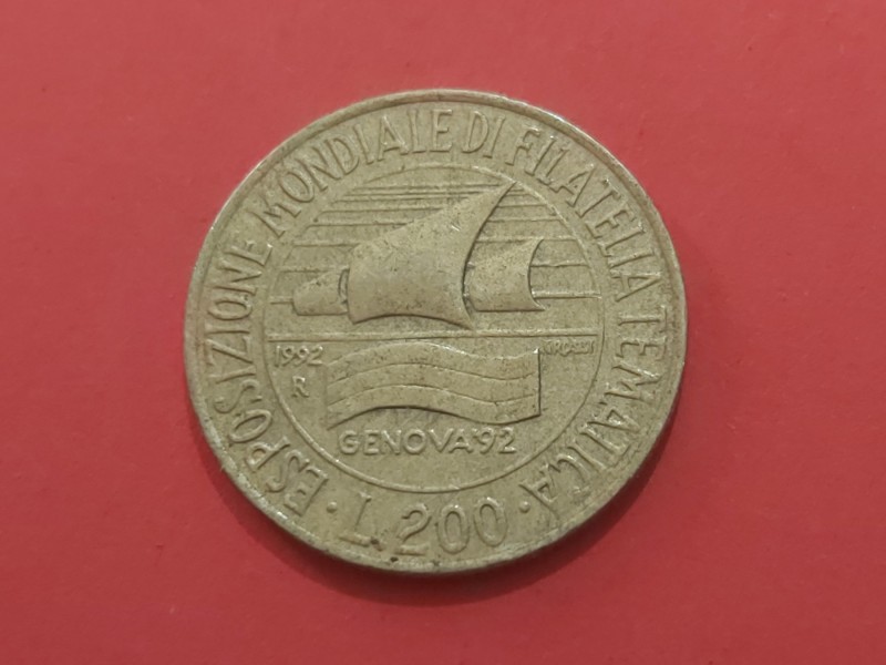 Italija - 200 lira 1992 god - jubilarna