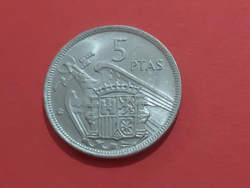 Španija - 5 pesetas 1957 god