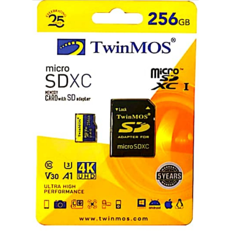 MicroSDXC TwinMOS 256GB TM256MSDXC10V30U3, UHS-3, V30