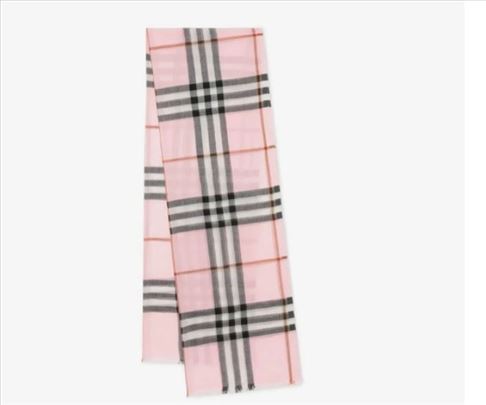 BURBERRY Lightweight Check Wool Silk Scarf